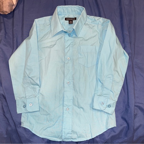 George | Shirts & Tops | George Turquoise Baby Blue Dress Shirt Size Xs ...